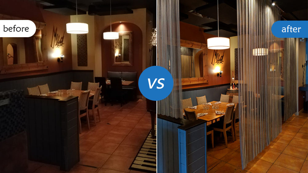 Metal Mesh Curtain for Restaurant Space Divider Screen in Canada